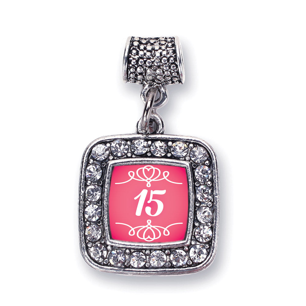 Silver Quinceanera Square Memory Charm – Inspired Silver