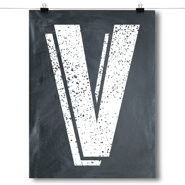 Alphabet Letters - V Poster – Inspired Silver