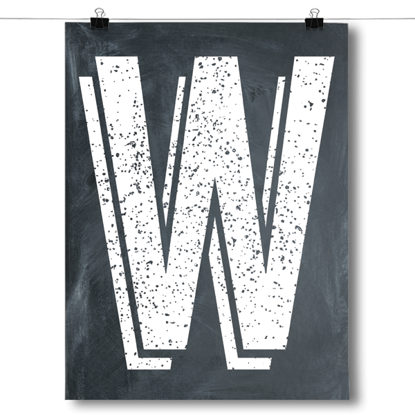 Alphabet Letters - W Poster – Inspired Silver