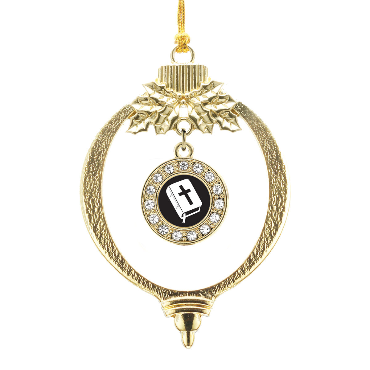 Gold Holy Bible Circle Charm Holiday Ornament – Inspired Silver